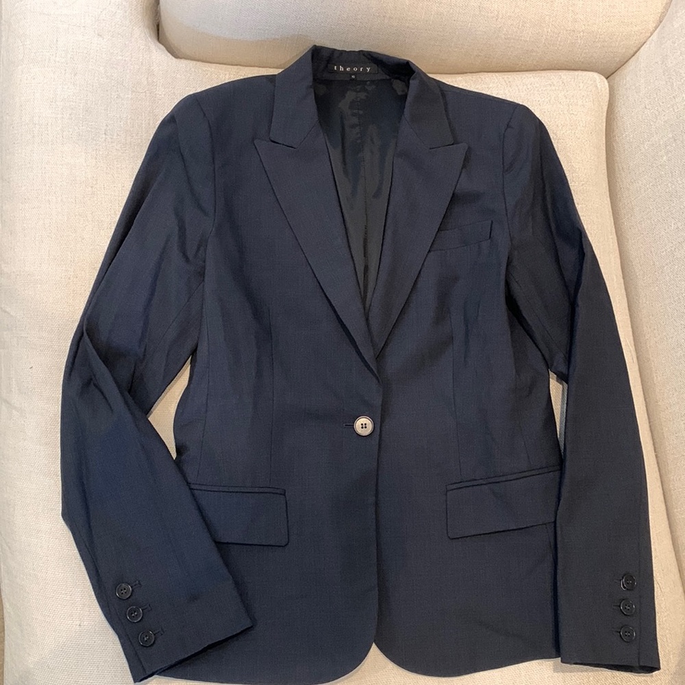 Theory Navy Suit Jacket - Gem